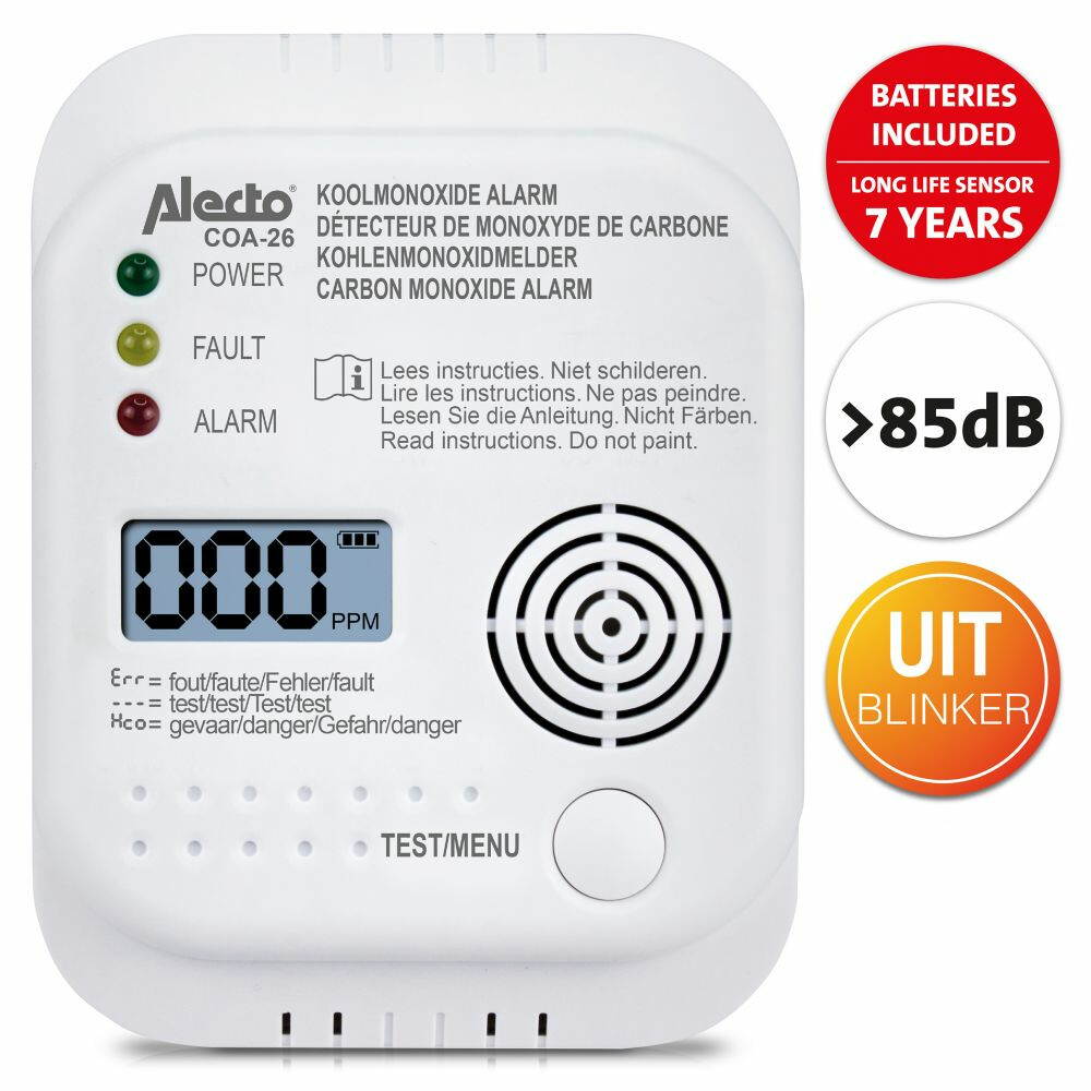 Alecto Koolmonoxide melder COA-26 | Plein.nl