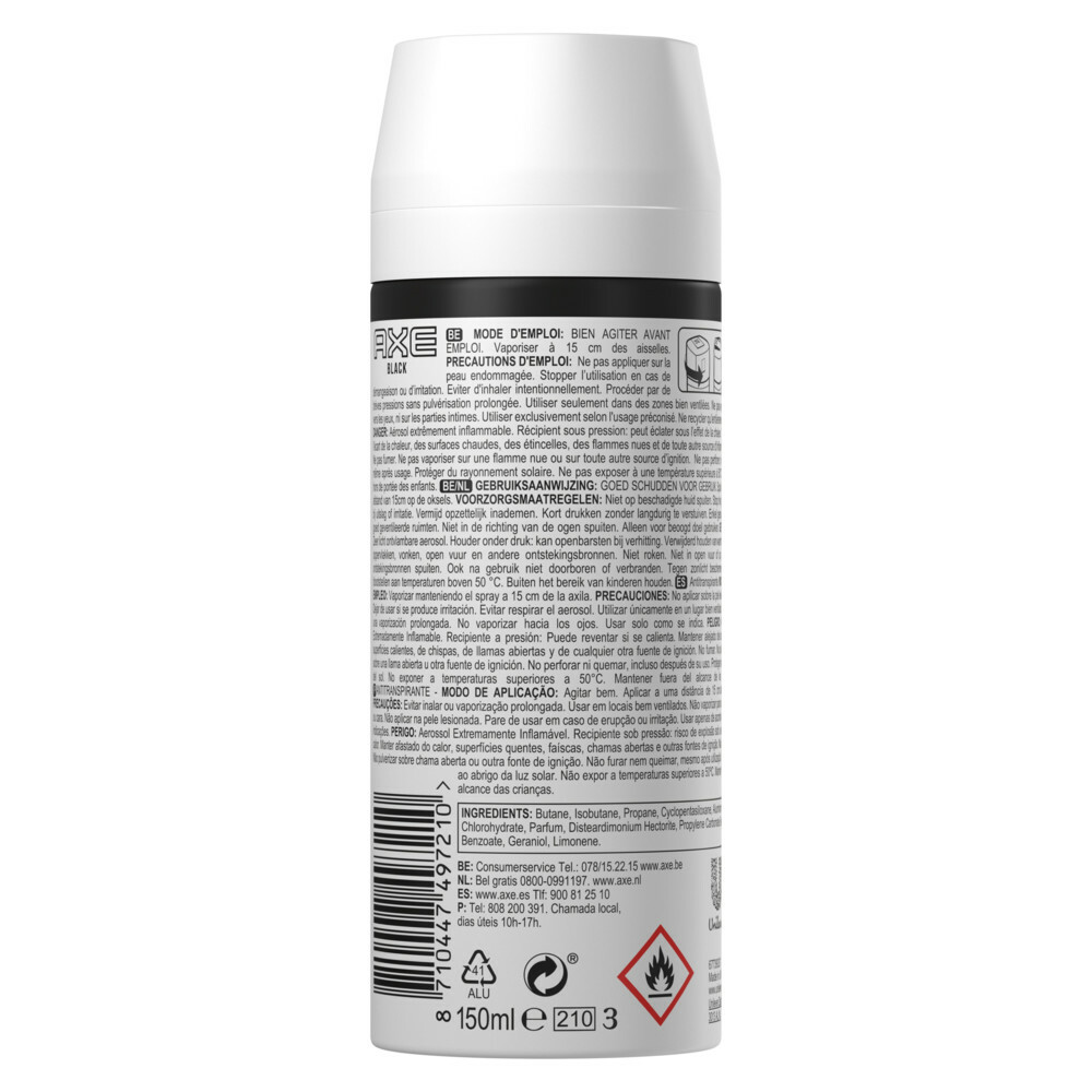 Axe Anti Transpirant Deodorant Spray Black Dry 150 ml | Plein.nl