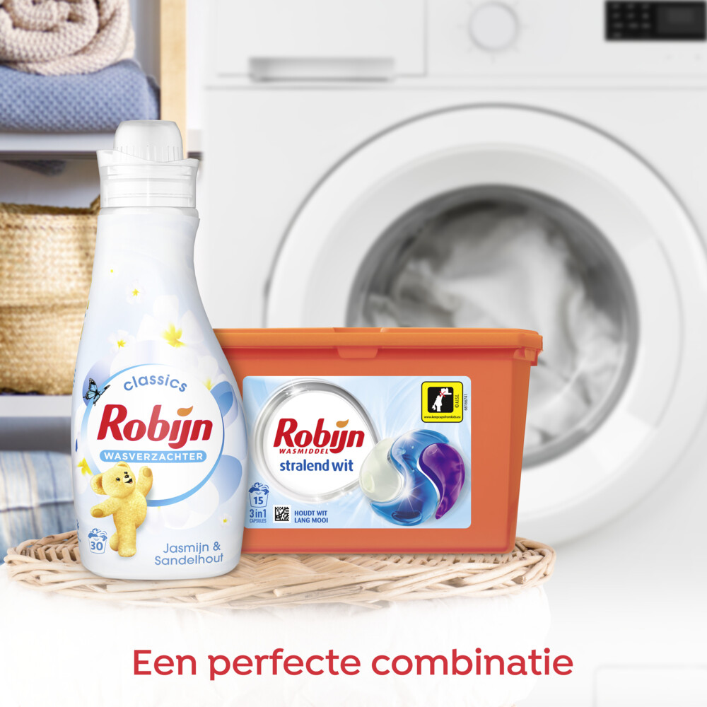 Robijn Wascapsules 3-in-1 Stralend Wit 15 stuks | Plein.nl