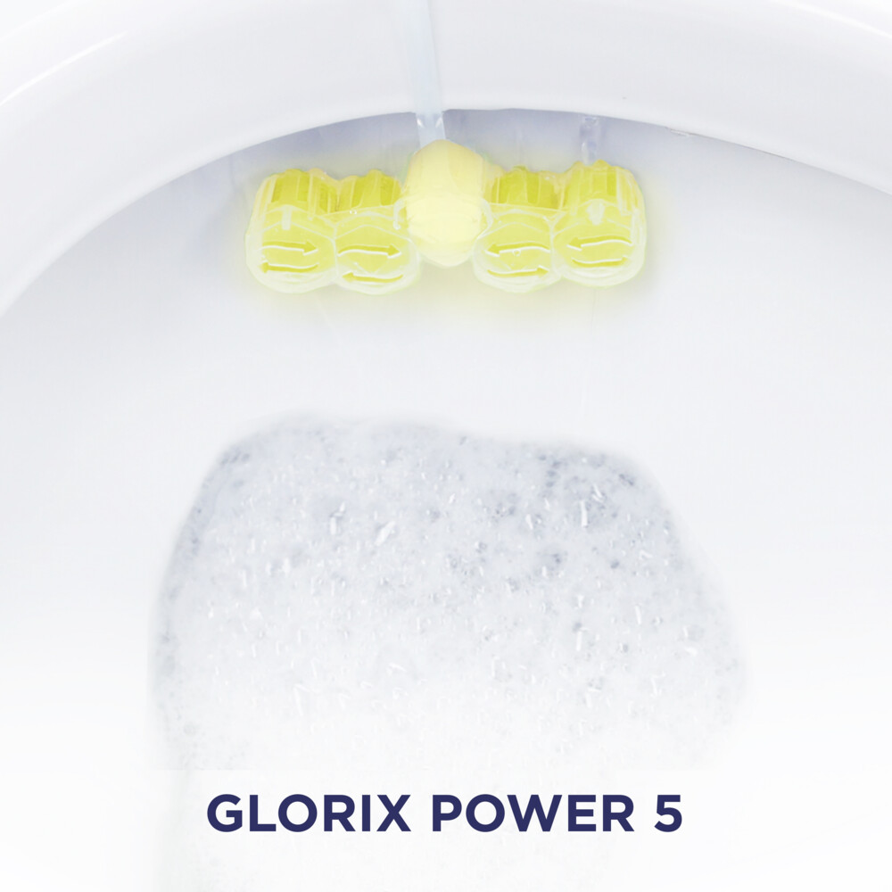 9x Glorix Toiletblok Power 5 Lemon | Plein.nl