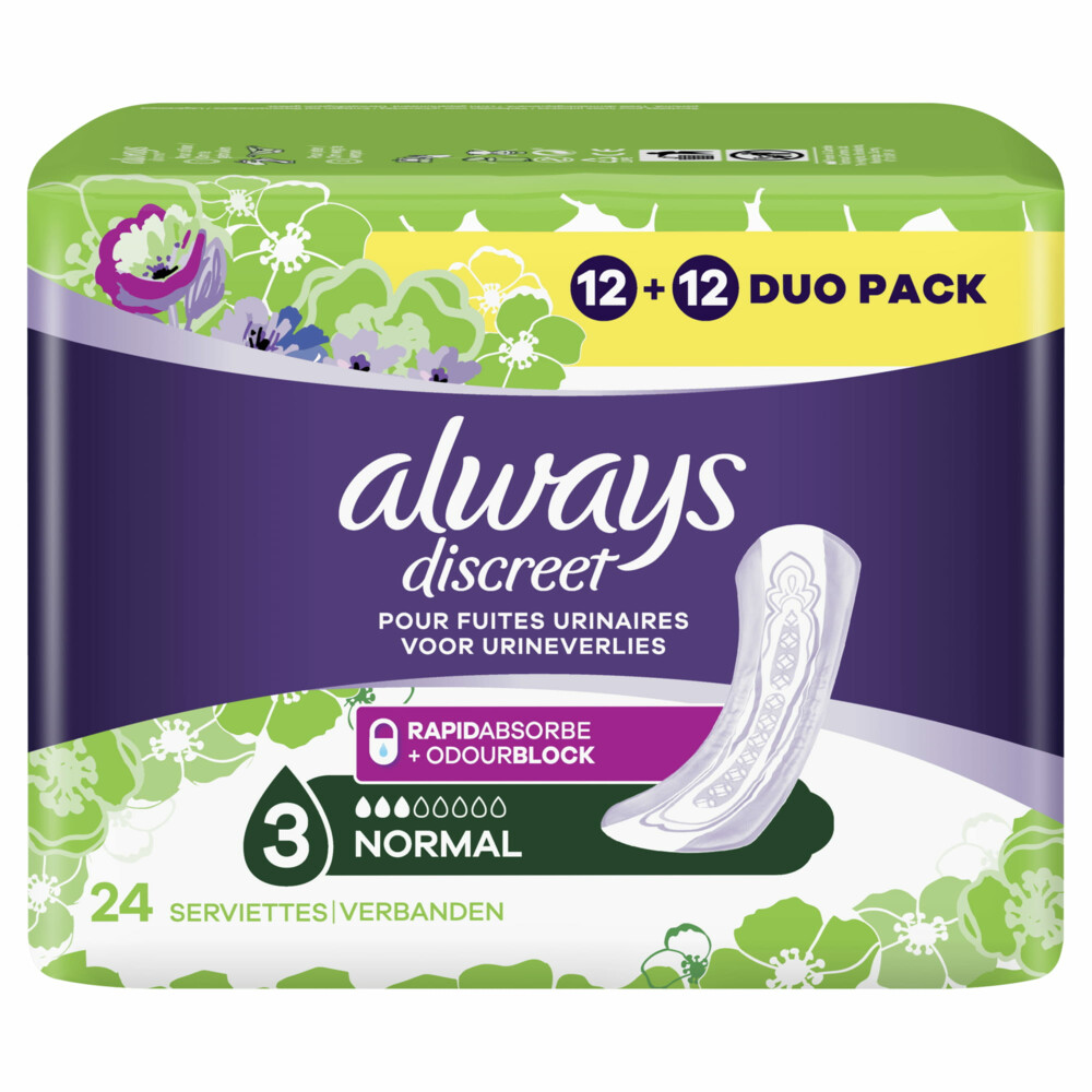 Always Discreet Maandverband Normal 24 stuks | Plein.nl Always Discreet Maandverband Normal 24 stuks | Plein.nl