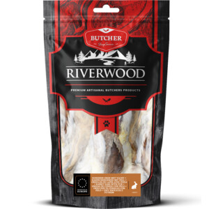 Riverwood Konijnenoren Met vacht 100 gr | Plein.nl