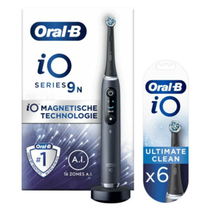 Oral-B iO9 Black + Opzetborstels 6 stuks Pakket | Plein.nl
