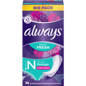 Always Daily Fresh Inlegkruisjes Normal 74 stuks | Plein.nl