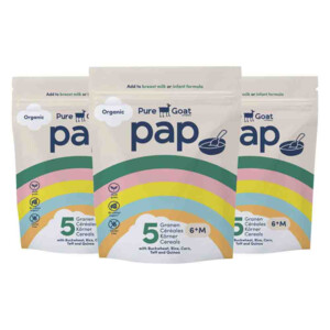 3x Pure Goat Bio Pap 5 Granen 6+m 200 gr | Plein.nl